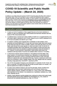 COVID-19 Scientific and Public Health Policy Update – 24 March 2020 ...